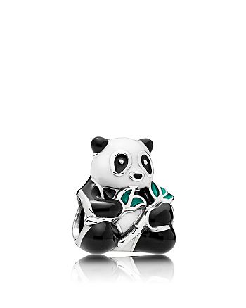 Pandora Sterling Silver & Enamel Sweet Panda Charm | Bloomingdale's