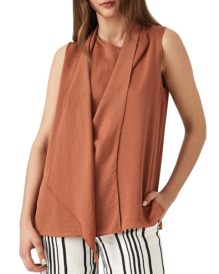 REISS Claire Drape-Detail Top | Bloomingdale's