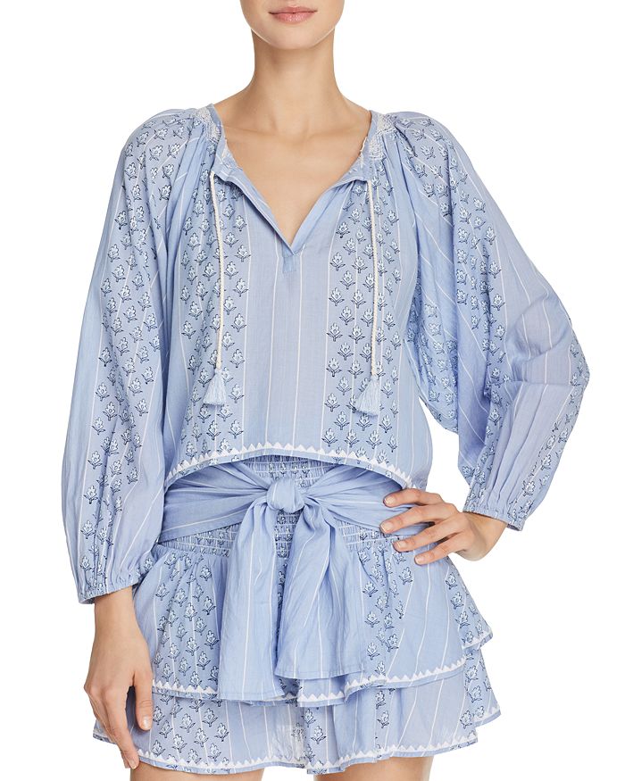 Saylor Printed Peasant Top | Bloomingdale's