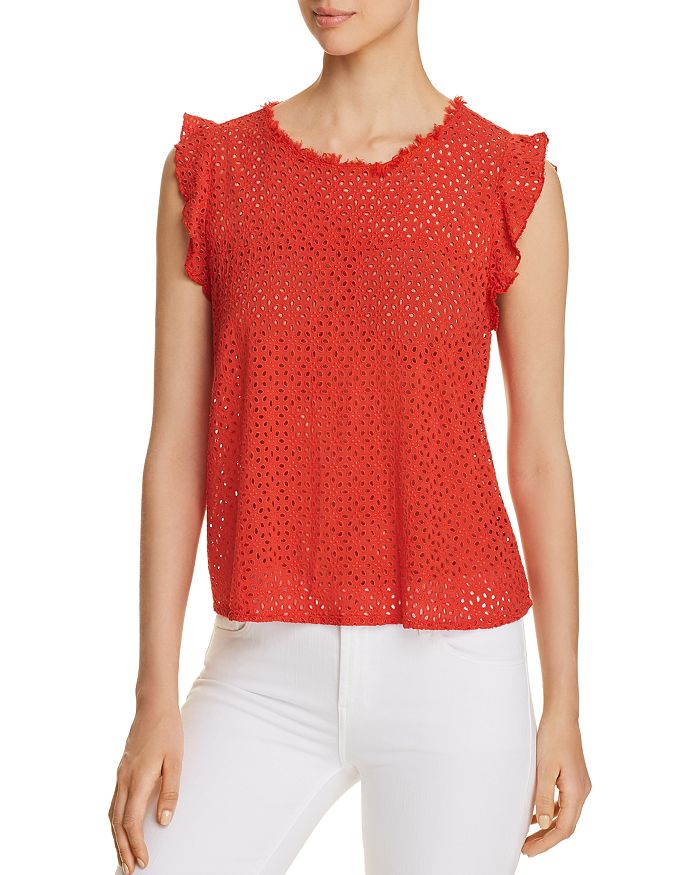 Three Dots Eyelet Flutter Top | Bloomingdale's