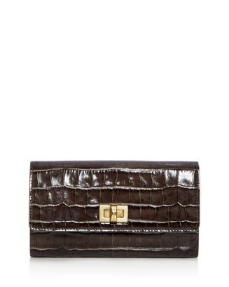 Max Mara Small Croc Embossed Leather Continental Wallet | Bloomingdale's