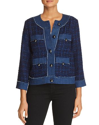 kate spade new york Denim-Trim Tweed Jacket | Bloomingdale's