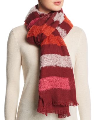 Echo Fuzzy Stripe Wrap | Bloomingdale's