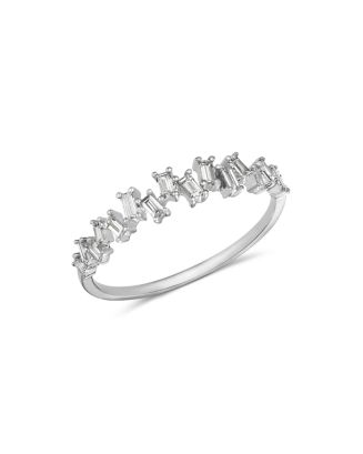 Bloomingdale's KC Designs 14K White Gold Mosaic Diamond Stacking Ring ...