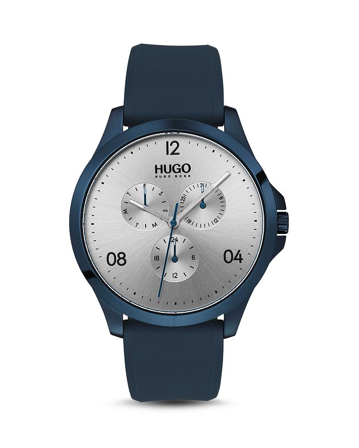 HUGO HUGO #RISK Blue & Silver Watch, 41mm | Bloomingdale's