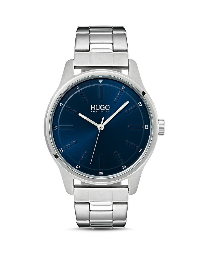 HUGO HUGO #DARE Link Bracelet Blue Watch, 42mm | Bloomingdale's