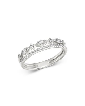 Bloomingdale's KC Designs 14K White Gold Diamond Double Row Ring ...