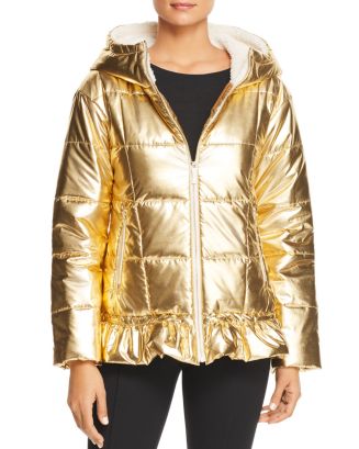 kate spade new york Metallic Puffer Jacket | Bloomingdale's