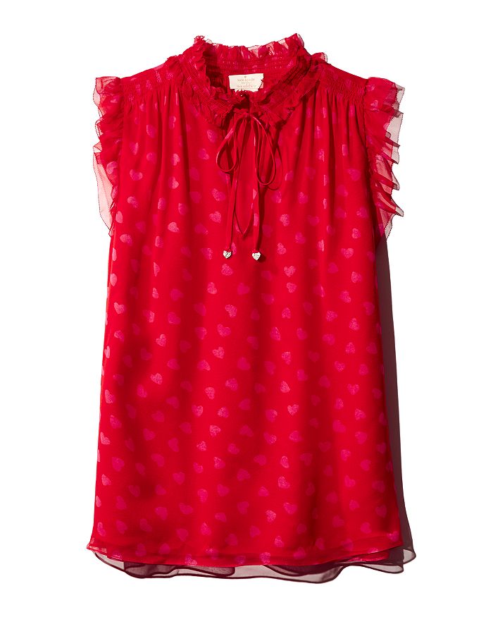 kate spade new york Heartbeat Silk Top | Bloomingdale's