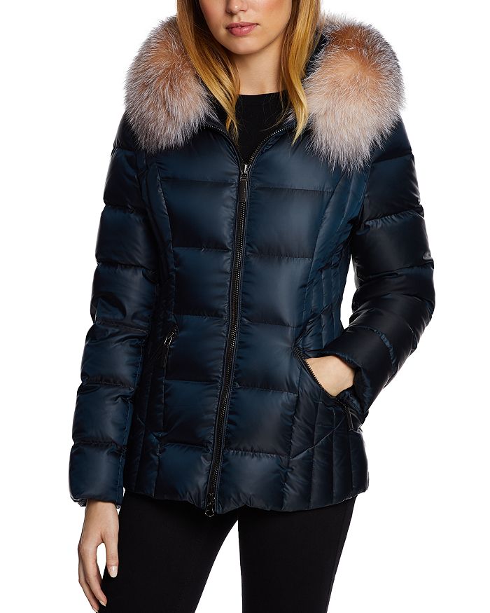 Dawn Levy Nikki Saga Fur Trim Short Down Coat | Bloomingdale's