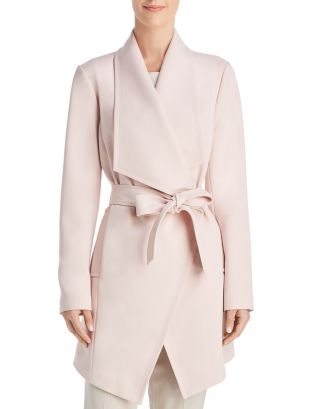 T Tahari Abbey Drape Front Crepe Trench Coat | Bloomingdale's