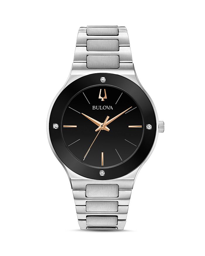 Bulova Futuro Millenia Silver-Tone Link Bracelet Watch, 43mm ...