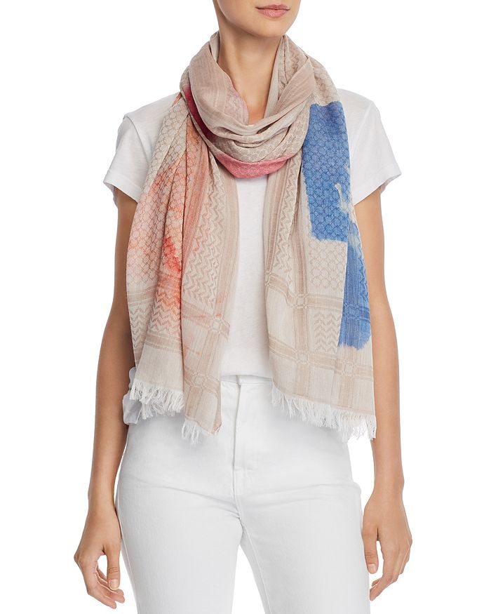 Fraas Watercolor Floral & Heart Scarf | Bloomingdale's