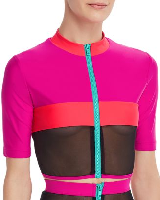 CHROMAT Laverne Color-Blocked Mesh Rash Guard | Bloomingdale's