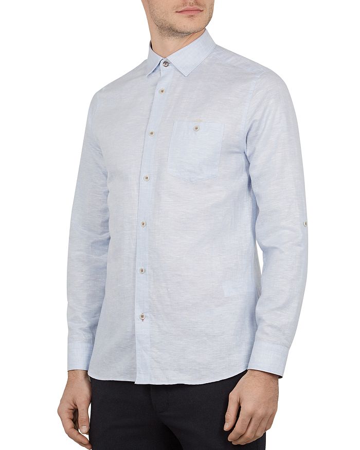 Ted Baker Emuu Slim Fit Linen Shirt | Bloomingdale's