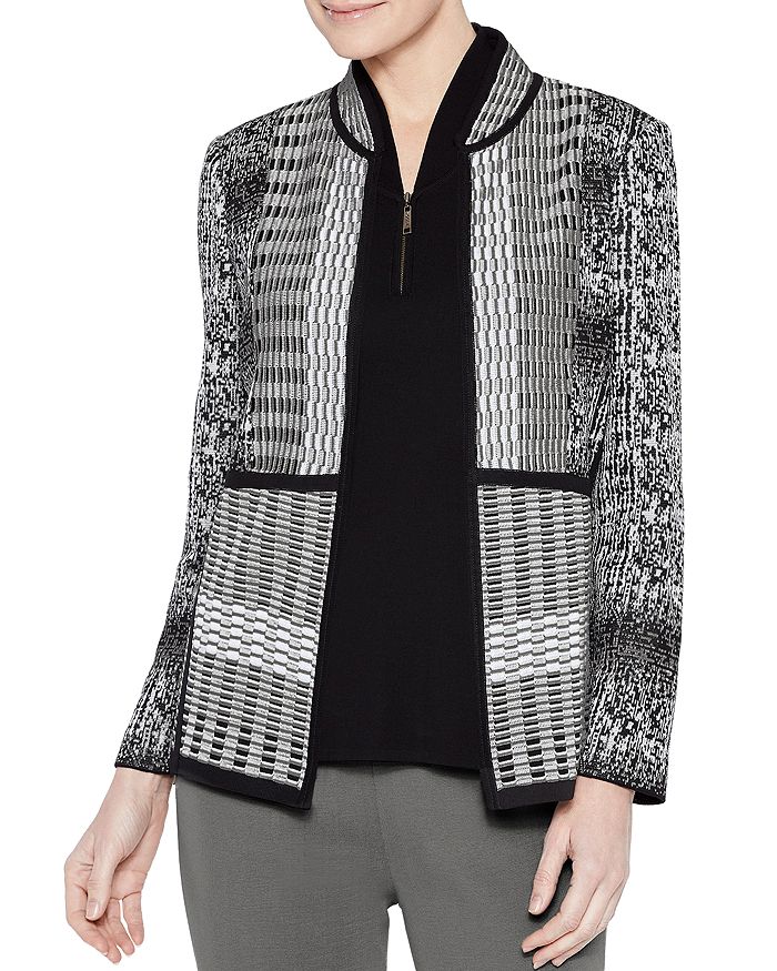 Misook Multi-pattern Jacquard Knit Jacket | ModeSens