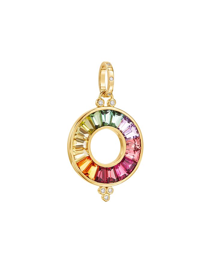 Temple St. Clair 18K Yellow Gold Celestial Color Wheel Pendant with ...