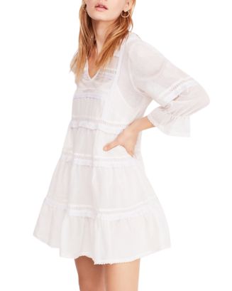 Free People Berlin Lace Trim Babydoll Dress | Bloomingdale's