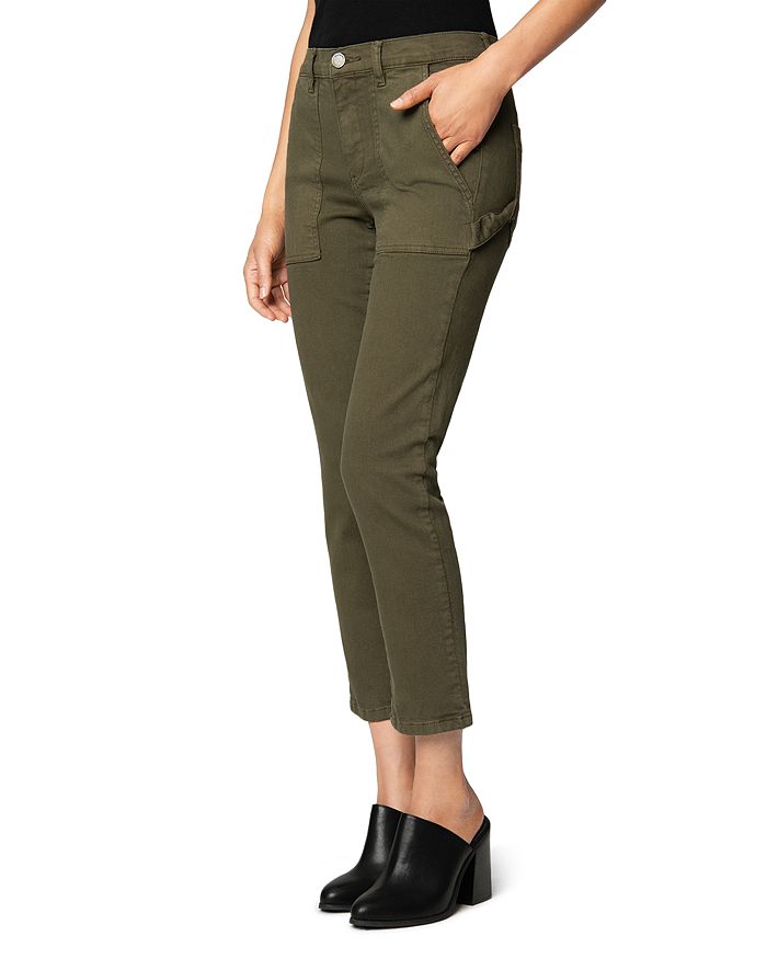 BLANKNYC Utility Cropped Flared Cargo Jeans in Dark Green | Bloomingdale's