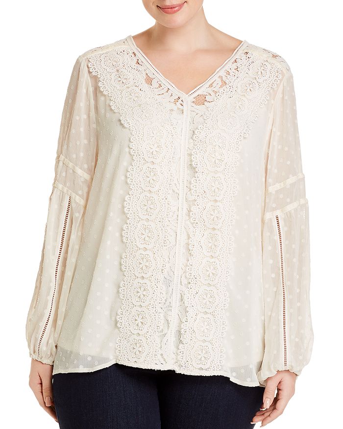 Single Thread Plus Lace Trim Top | Bloomingdale's