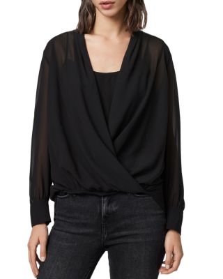 ALLSAINTS Adrianna Draped Crossover Top | Bloomingdale's