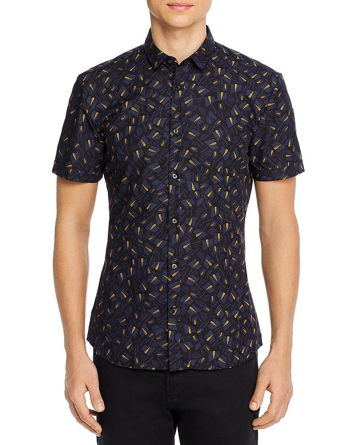 HUGO Empson Geometric Slim Fit Shirt | Bloomingdale's