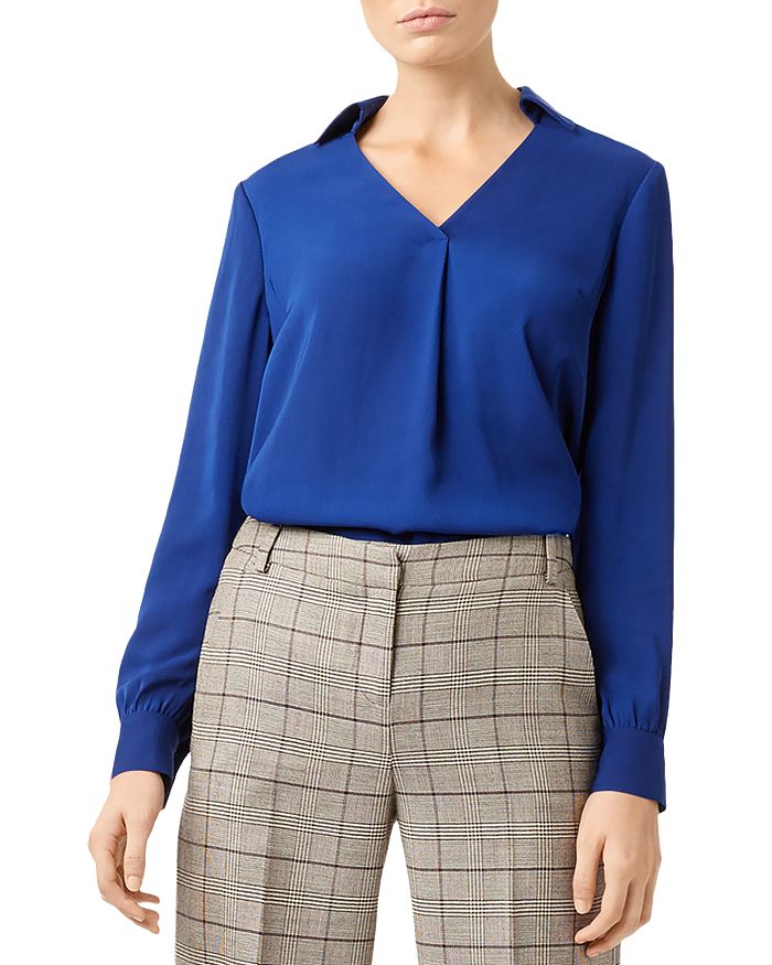 HOBBS LONDON Philippa Collared Top | Bloomingdale's