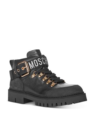 Moschino Women's Buckled Lug Platform Booties | Bloomingdale's
