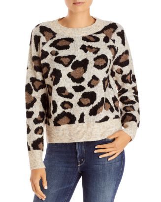 AQUA Leopard Print Sweater - 100% Exclusive | Bloomingdale's