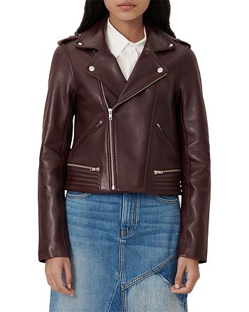 Maje Basalti Leather Moto Jacket | Bloomingdale's