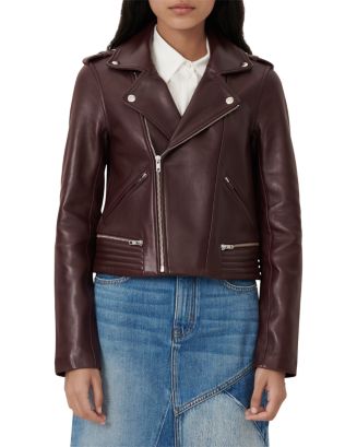 Maje Basalti Leather Moto Jacket | Bloomingdale's