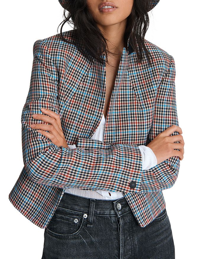 rag & bone Elliott Cropped Plaid Blazer | Bloomingdale's