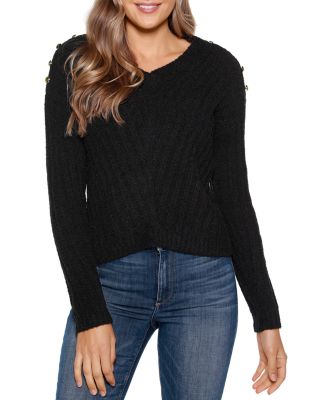 Belldini Ribbed Button-Shoulder Sweater | Bloomingdale's