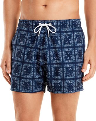Michael Kors Headline Paisley Geo Print Slim Fit Swim Trunks ...