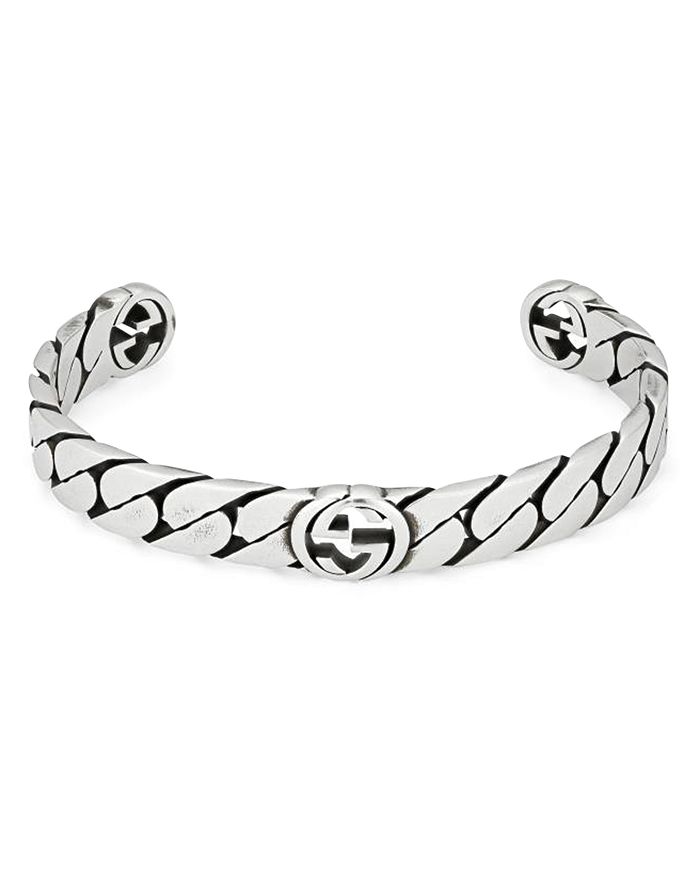 Gucci Sterling Silver Interlocking G Cuff Bangle Bracelet | Bloomingdale's