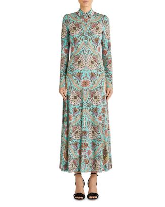 Etro Paisley Print Jersey Maxi Shirt Dress | Bloomingdale's