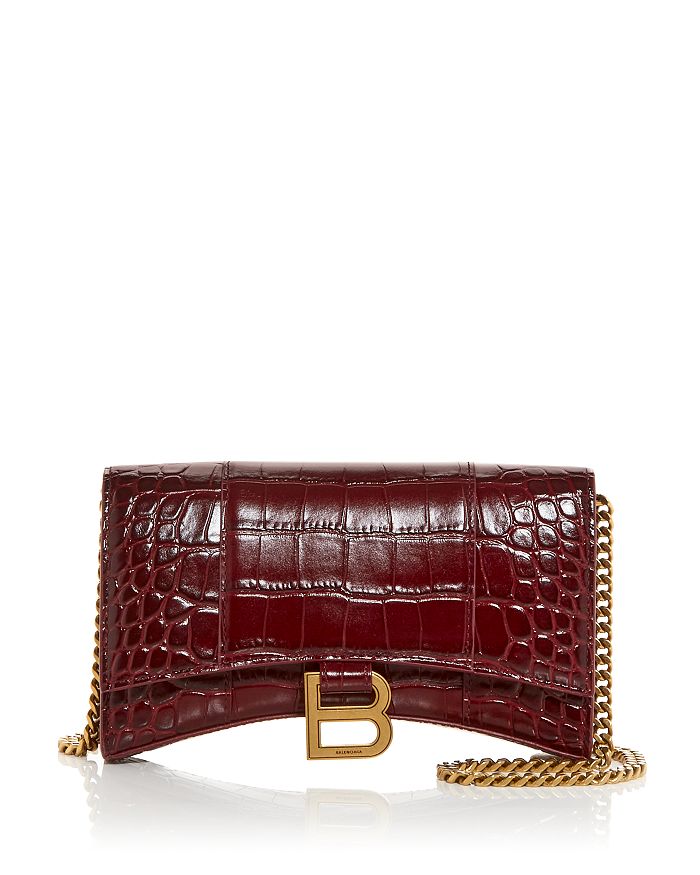 Balenciaga Hourglass Leather Chain Wallet | Bloomingdale's
