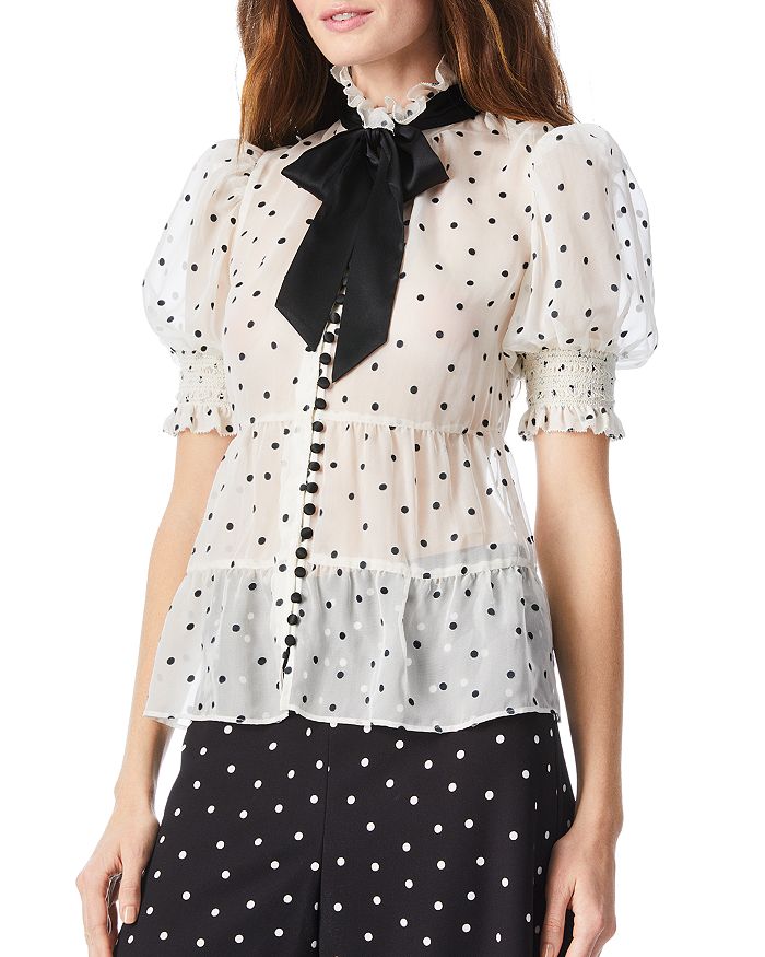 Alice and Olivia Vicky Puff Sleeve Top | Bloomingdale's