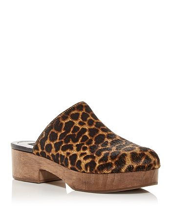 AQUA Women's Leopard Print Calf Hair Clogs - 100% Exclusive ...