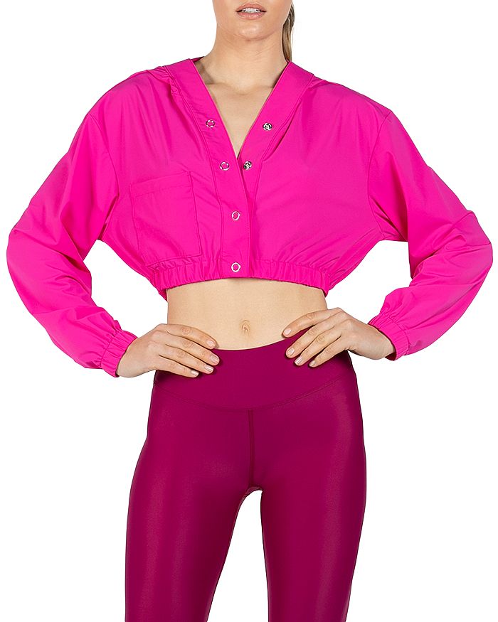 HEROINE SPORT Cropped Stretch Hoodie | Bloomingdale's