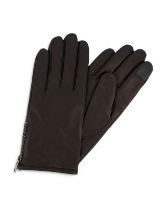 ALLSAINTS Zip Leather Gloves | Bloomingdale's