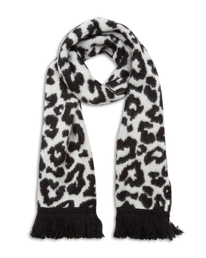 Jocelyn Animal Knit Fringe Scarf | Bloomingdale's