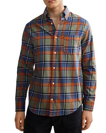 NN07 Levon Cotton Plaid Shirt | Bloomingdale's