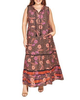 Daniel Rainn Plus Printed Tiered Maxi Dress | Bloomingdale's