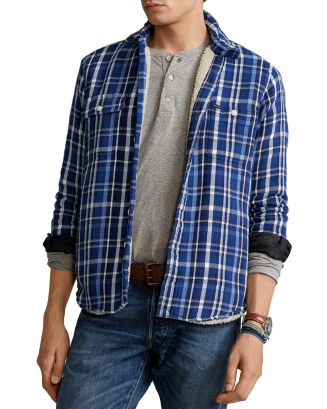 Polo Ralph Lauren Flannel Plaid Fleece Lined Classic Fit Button Down ...