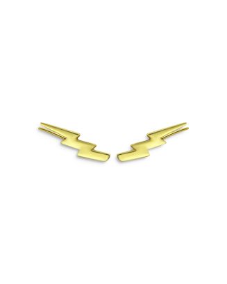 AQUA Lightning Bolt Climber Earrings in 18K Gold Plated Sterling Silver ...