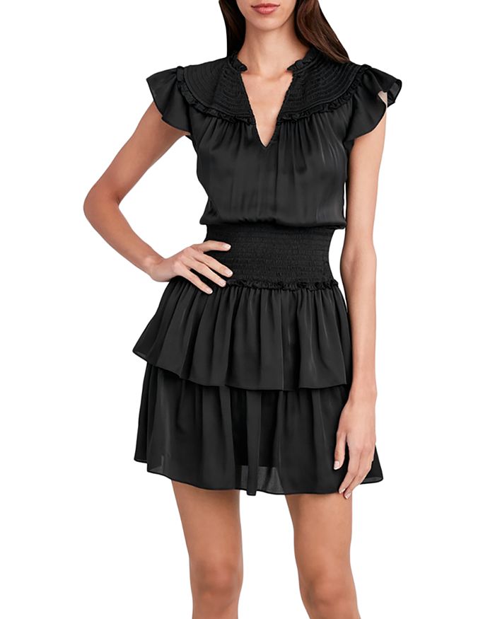 BCBGMAXAZRIA Tiered Ruffle Mini Dress | Bloomingdale's
