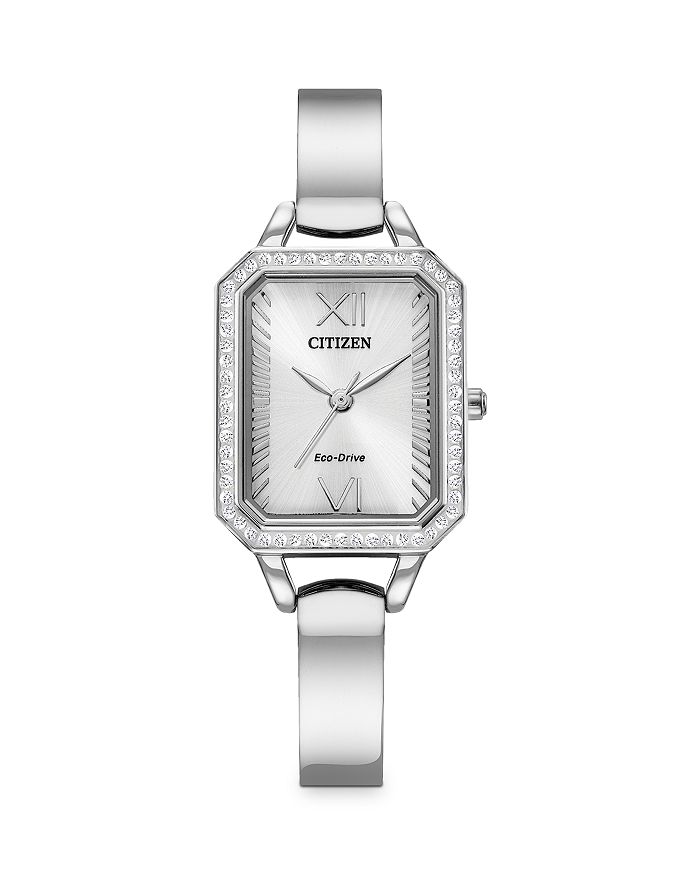 Citizen Eco-Drive Silhouette Crystal Stainless Steel Bangle Watch, 23mm ...