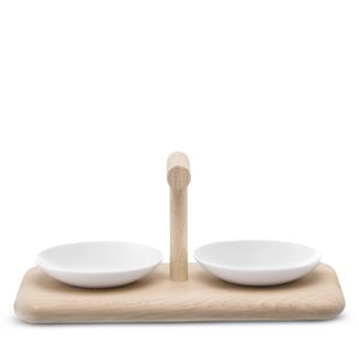 LSA Dine Porcelain Condiment Set with Oak Base | Bloomingdale's