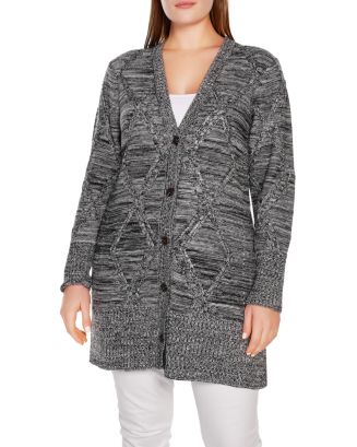 Belldini Plus Button Front Marled Cardigan | Bloomingdale's